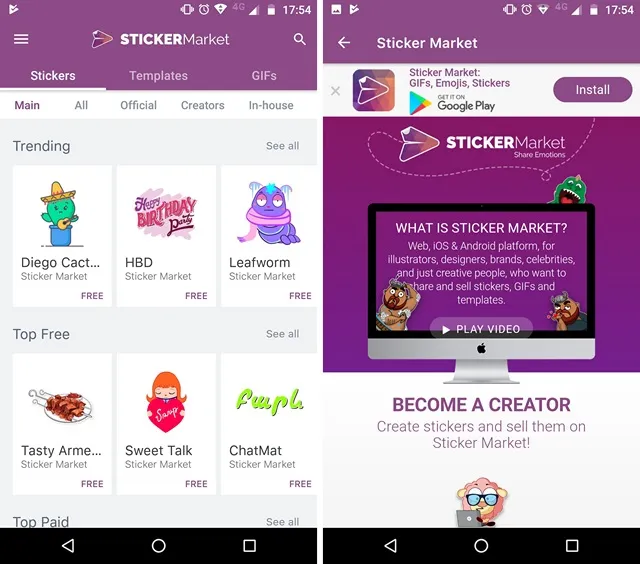 Sticker Market: A keyboard app with stickers, GIFs and more